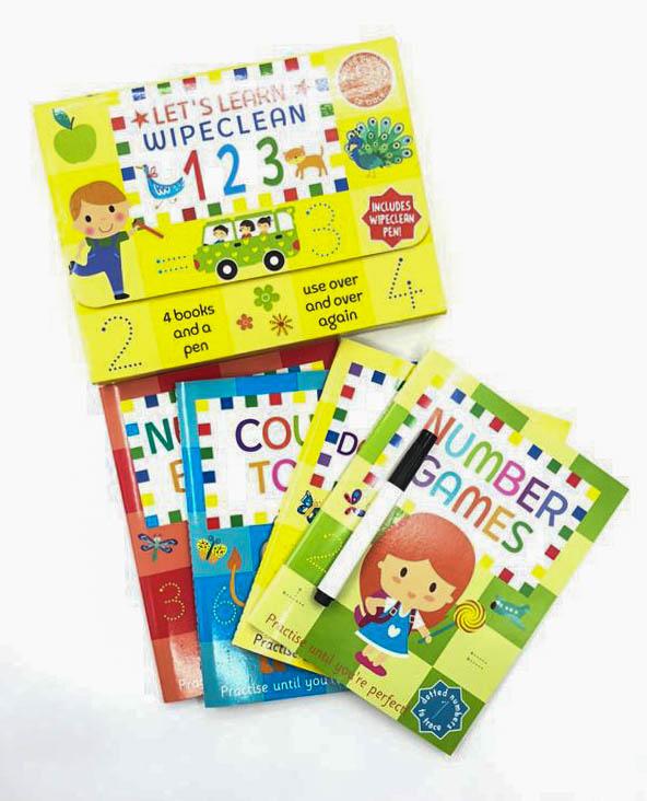 Pre-School / Reception Kids Lets Learn Wipe Clean 123 Learning Pack Ag ...